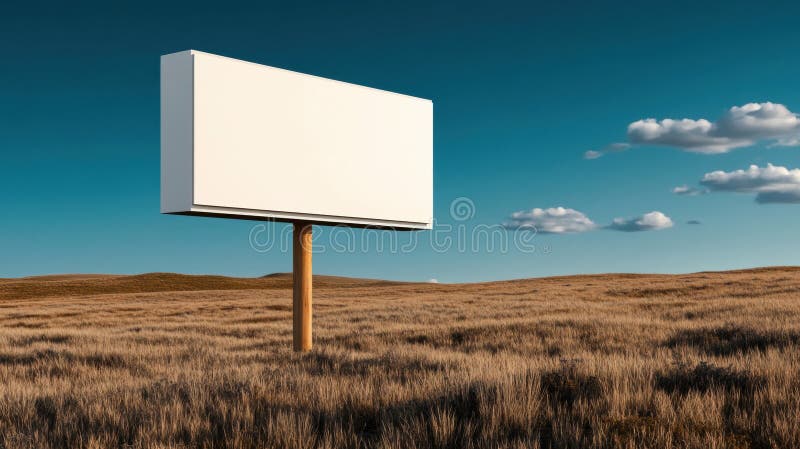 A Large White Billboard in a Field with Grass and Sky, AI Stock Photo ...