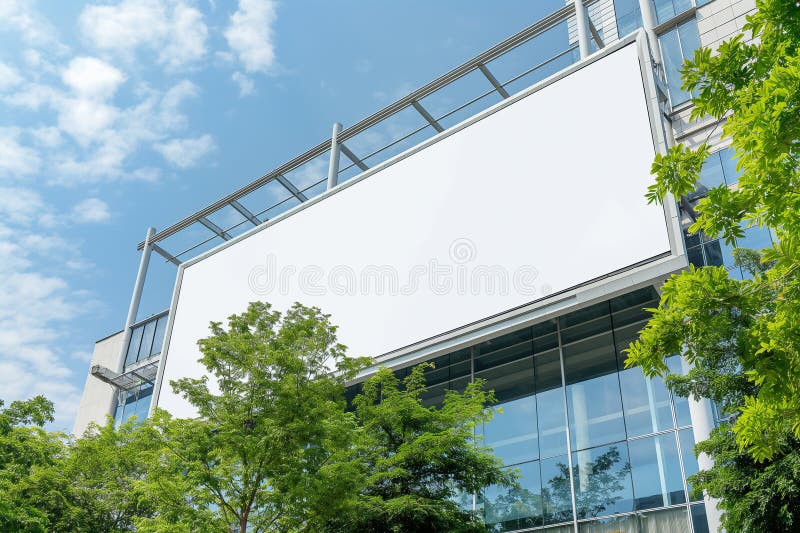 Large White Billboard on Side of Building Stock Photo - Image of ...