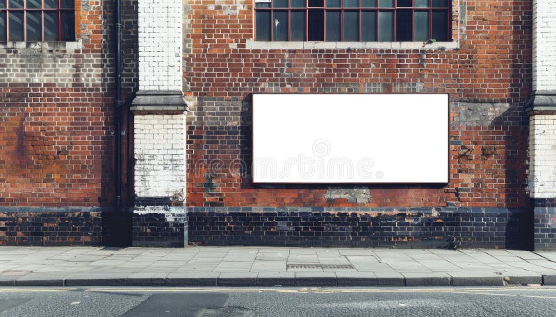 A Large White Billboard Sits in Front of a Brick Wall by AI Generated ...