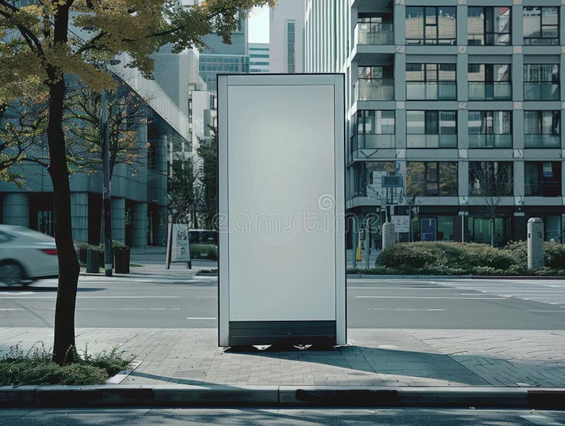 Large White Billboard Sits Side Busy Street Stock Photos - Free ...