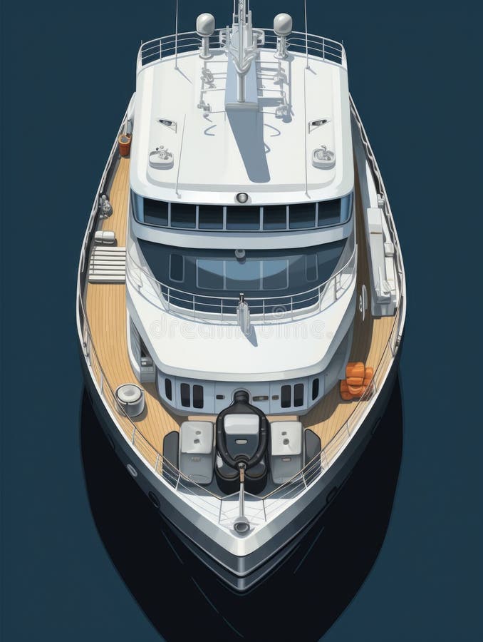 A Large White Boat Floating on the Water Stock Image - Image of ...