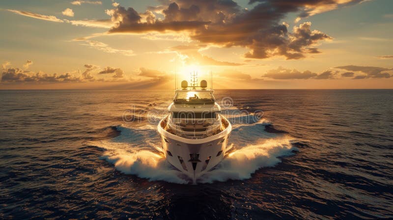 Large White Boat Sailing Across Calm Waters Stock Image - Image of ...