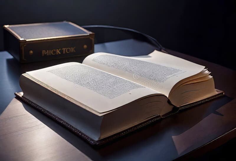 A Large White Book on the Table, an Open Book that Gives a Lot of ...