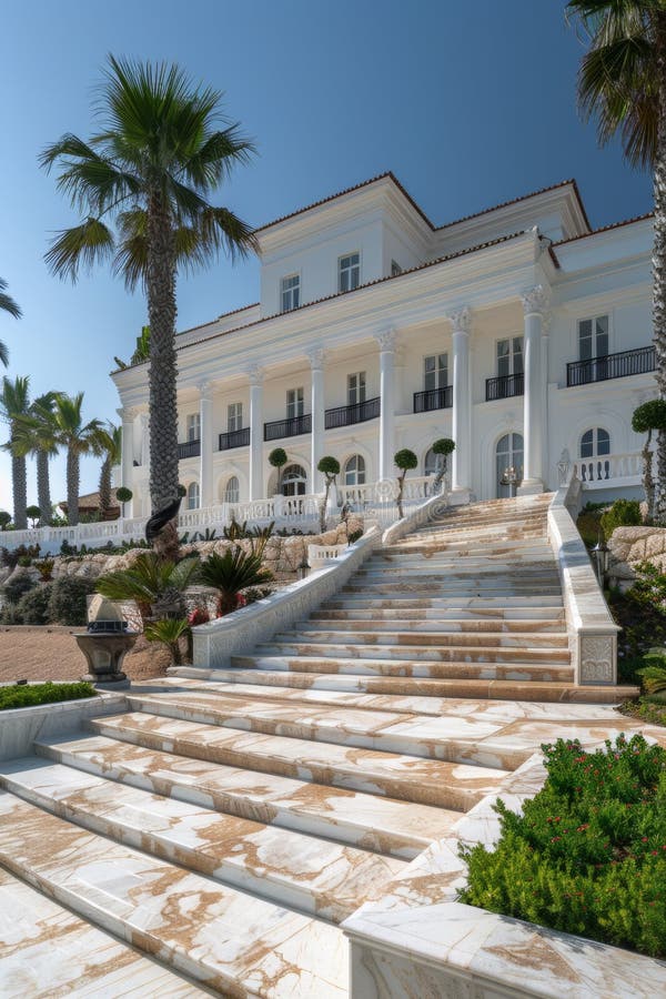 A Large White Building with a Lot of Steps Leading Up To it, AI Stock ...