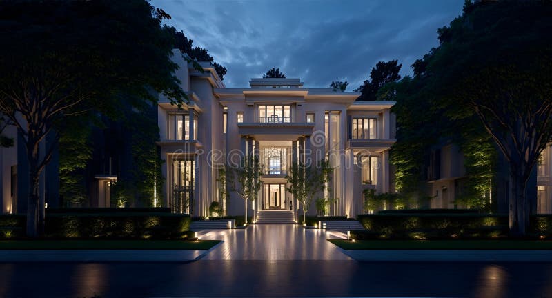 A Modern Mansion with Large Windows and a Sleek Design Created with ...