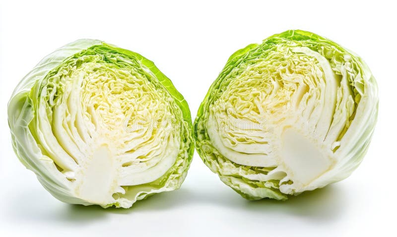 A Large White Cabbage is Cut in Half Stock Image - Image of produce ...