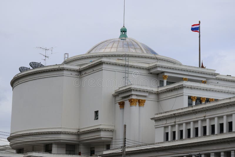 A Large White Cement Building in European Style. Stock Image - Image of ...
