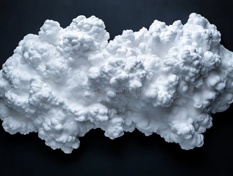 A Large White Cloud on a Black Background Stock Image - Image of white ...