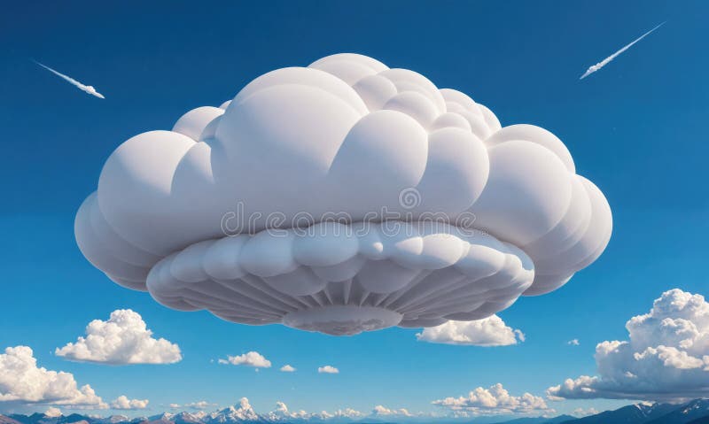 A Large White Cloud with a Small White Cloud in the Middle Stock Image ...