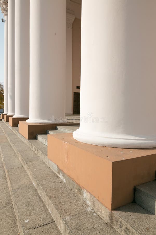 Large White Columns. Architectural Detail of the Building. Stock Image ...