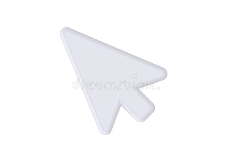 Large White Computer Cursor Arrow Icon on Plain Background Stock Vector ...