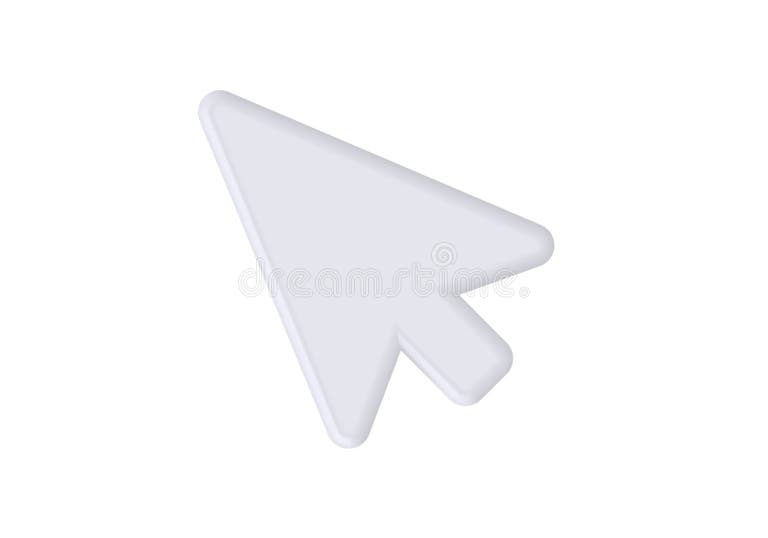 Large White Computer Cursor Arrow Icon on Plain Background Stock Vector ...