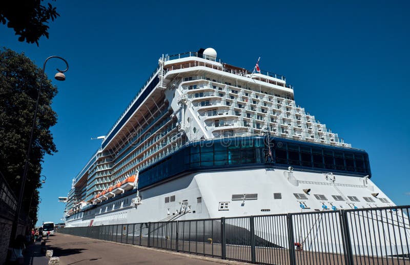 Large White Cruise Ship in Copenhagen Editorial Stock Image - Image of ...