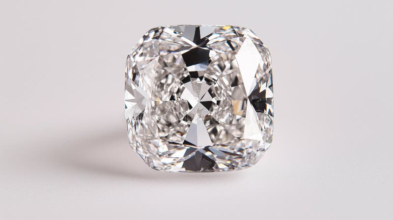 A Large White Diamond is Sitting on a White Surface Stock Illustration ...