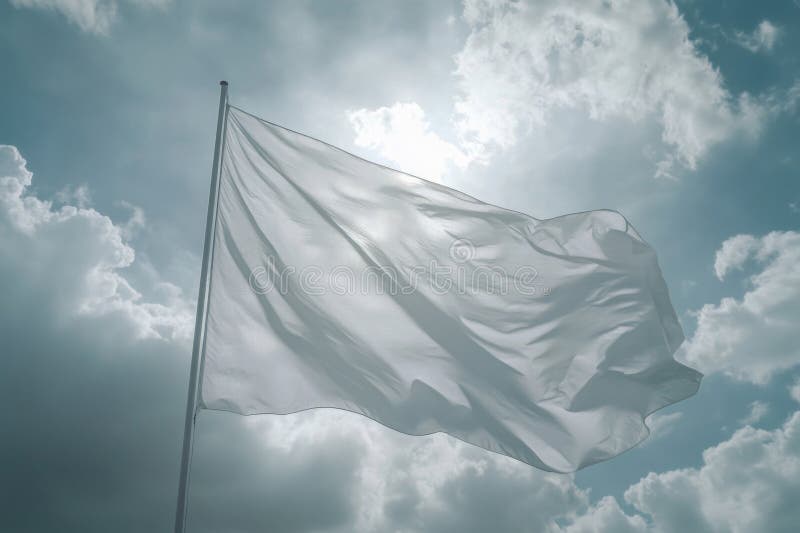 Large White Flag Flying stock photo. Image of large - 375844764