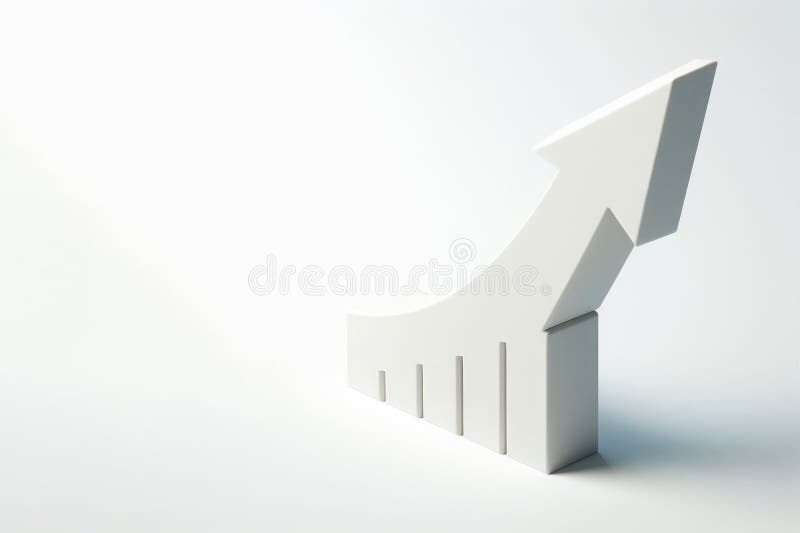 A Large White Graph with an Up Arrow. Space for Text. Stock ...