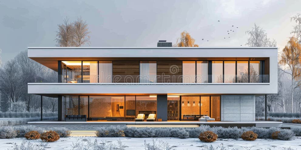 Large White House with Front Pool Stock Image - Image of exterior, pool ...