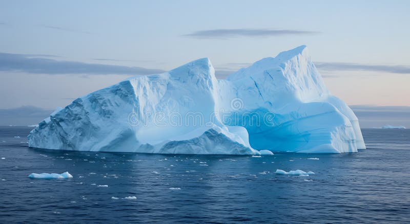 Large, White Iceberg with Sharp Peaks and Layered Formations Floating ...