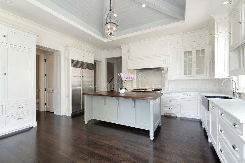 Large white kitchen stock photo. Image of interior, decor - 12656094