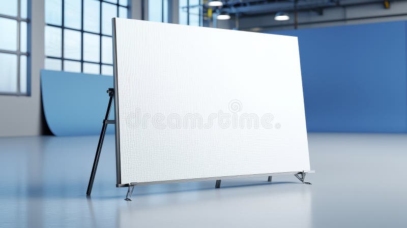 Large White LED Screen in Modern Studio Setting Stock Illustration ...