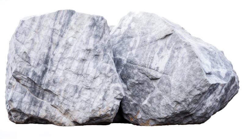 Large White Marble Split in Two Pieces Isolated on White Background ...