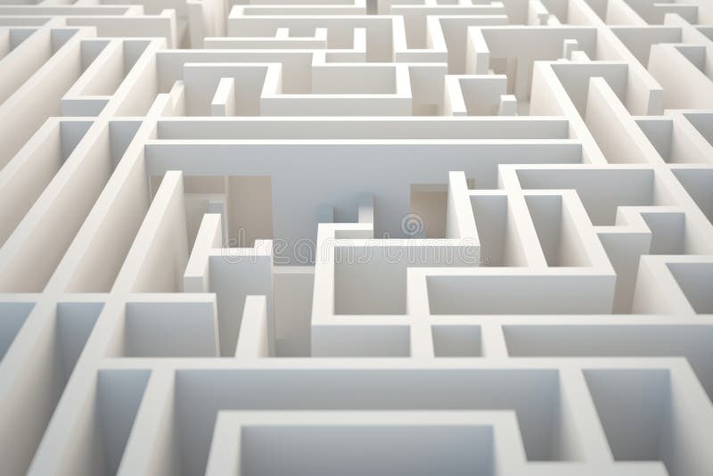 A Large White Maze, Photorealistic Image. Stock Image - Image of ...