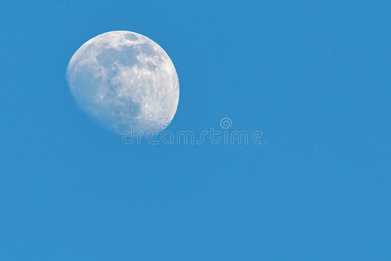 Large White Moon on a Clear Blue Sky Stock Photo - Image of summer ...