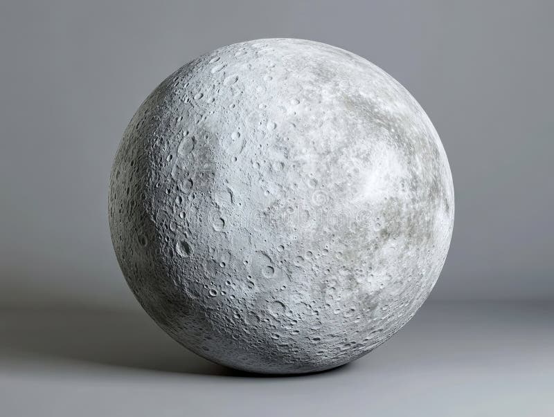 A Large White Moon Sitting on Top of a Table Stock Illustration ...