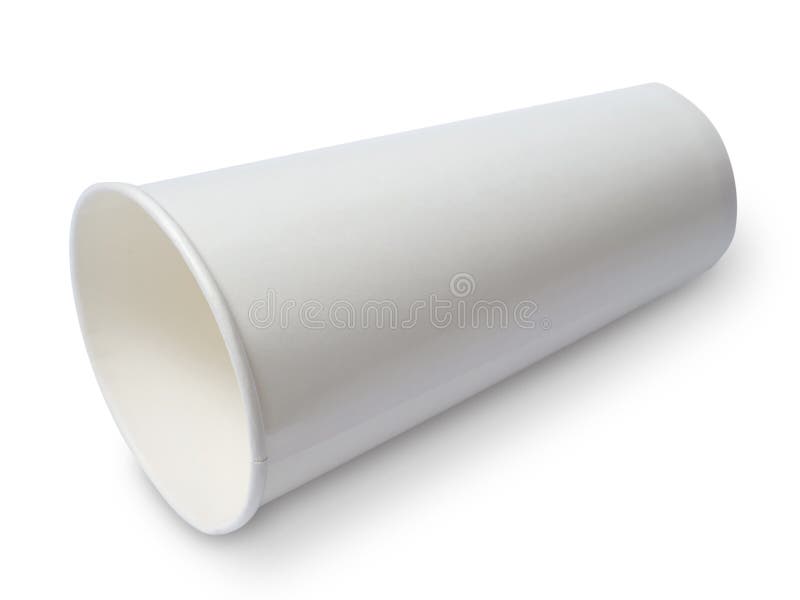 Large White Paper Cup Template Mock Up, Fall Over Spilled, Cut Out ...