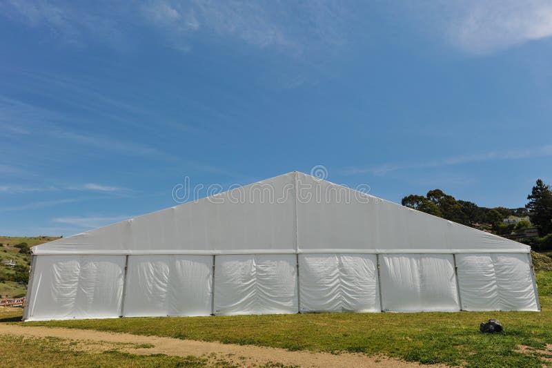 Large White Party Tent If a Field Stock Photo - Image of event ...