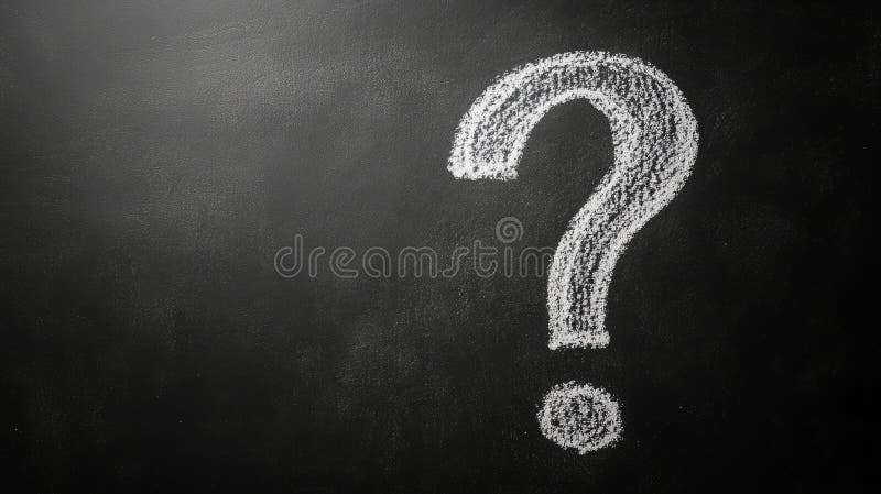 A Large White Question Mark on a Black Chalkboard. Stock Image - Image ...