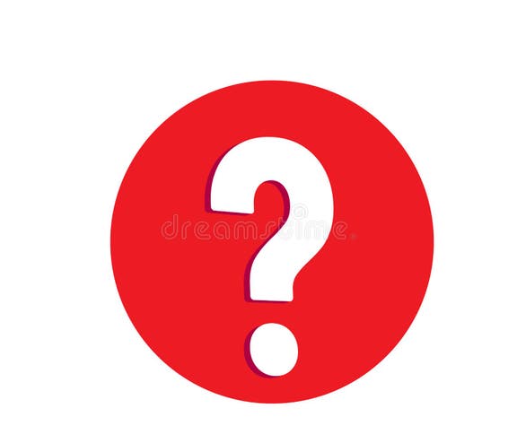 Large White Question Mark in the Red Circle Vector Illustration ...