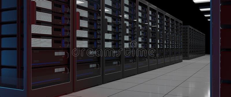 3D Network server room stock photo. Image of security - 259510816