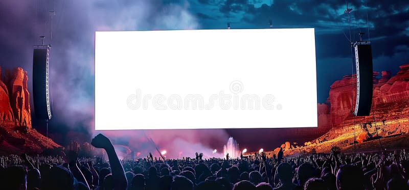 Large White Screen for the Live Concert Stock Illustration ...