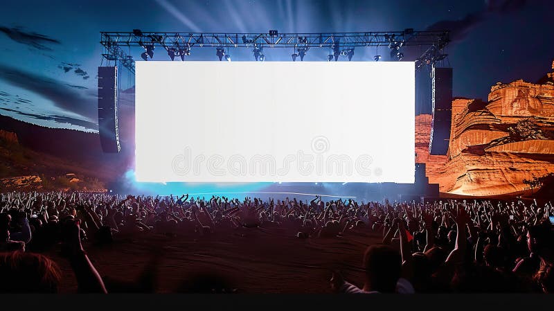 Large White Screen for the Live Concert Stock Illustration ...