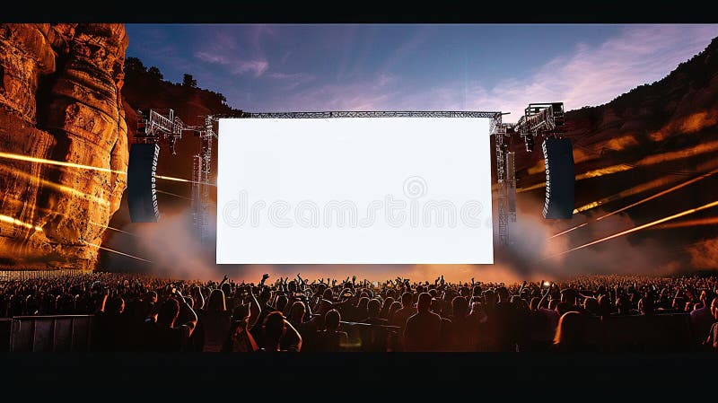 Large White Screen for the Live Concert Stock Illustration ...
