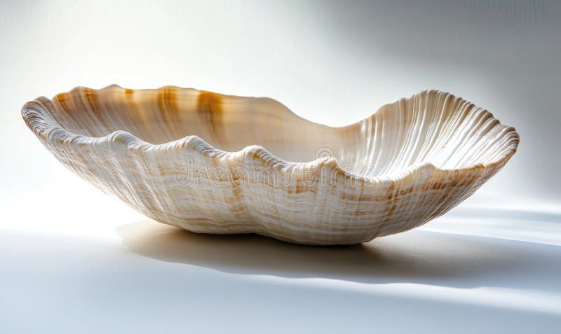 A Large White Shell is Sitting on a White Surface Stock Illustration ...