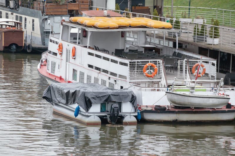 .a Large White Ship Moored at the Quayside Stock Image - Image of boats ...