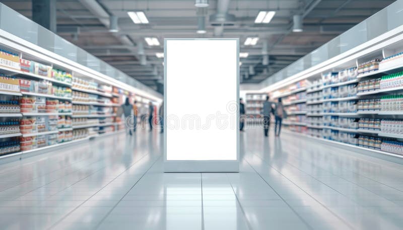 A Large White Sign Hangs in the Middle of a Large, Empty Store by AI ...