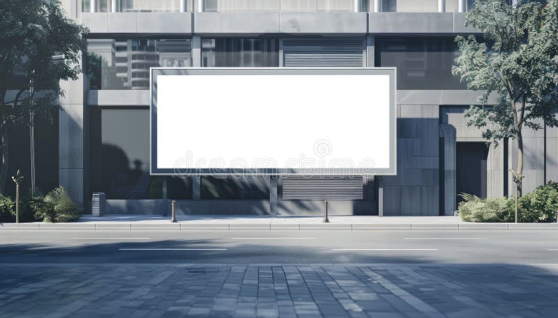 A Large White Sign is in a Shopping Mall by AI Generated Image Stock ...