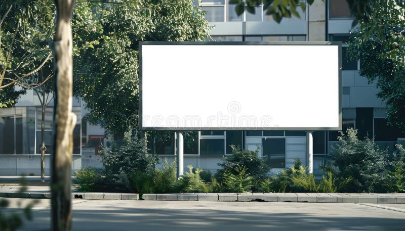 A Large White Sign is in a Shopping Mall by AI Generated Image Stock ...