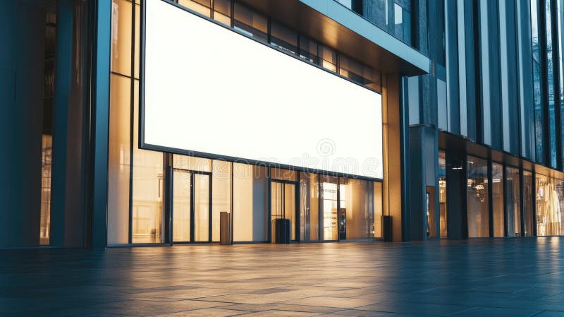 Large White Sign is on the Side of a Building Stock Photo - Image of ...