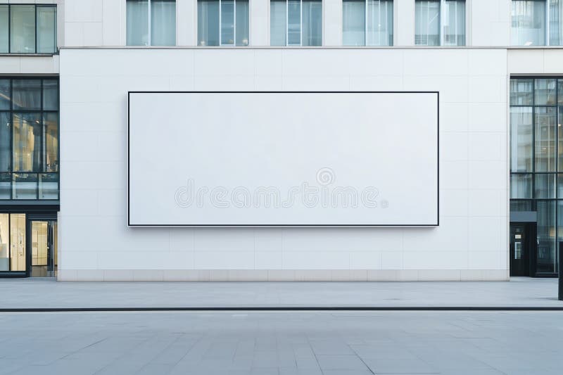 A Large White Sign is on the Side of a Building Stock Illustration ...