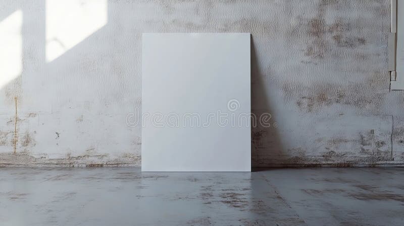 A Large White Square in an Empty Room with a Window Stock Image - Image ...