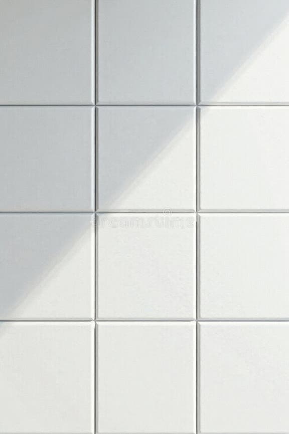 Large White Square Tiles Form a Geometric Grid Pattern , White ...