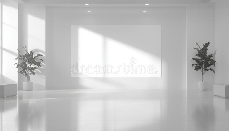Large White Wall Dividing Office Lobby with Two Conference Rooms on ...