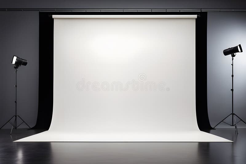 A Large White Wall with a White Backdrop Stock Illustration ...