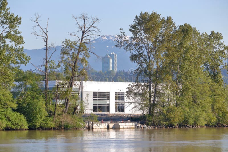 Large Warehouse and Waterway Stock Image - Image of north, warehouse ...