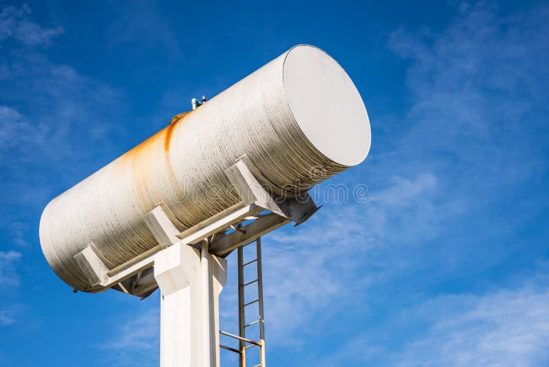 Large White Water Storage Tank. Stock Photo - Image of storage, tall ...