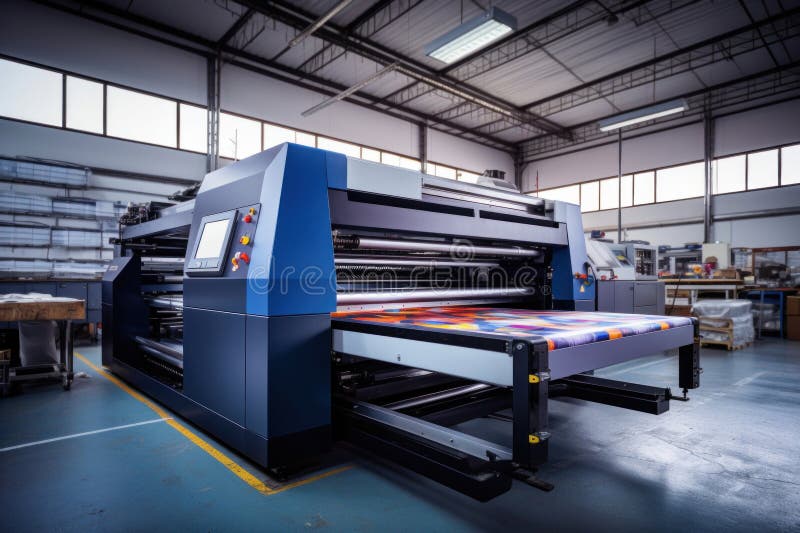 A Large Wide Digital Printer Machine during Production in Background of ...